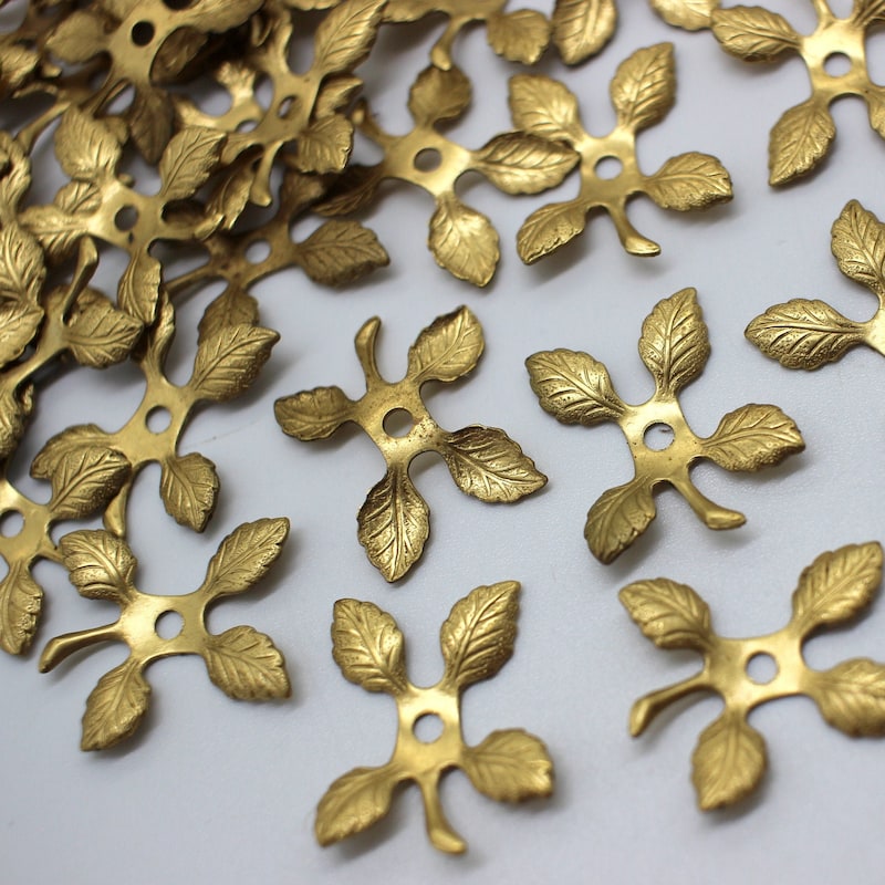 Brass Leaves Findings - Etsy