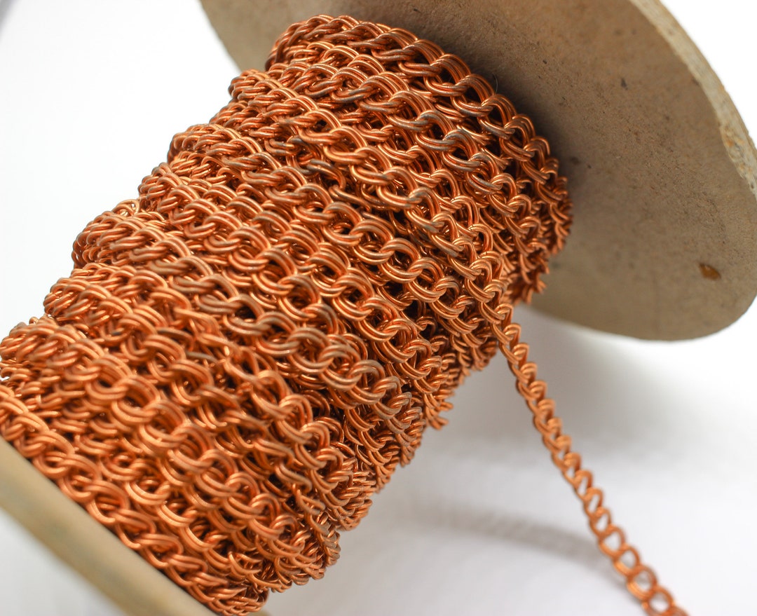 3 Feet Vintage Copper Unusual Fancy Double Link Curb Chain 6x8mm - Etsy