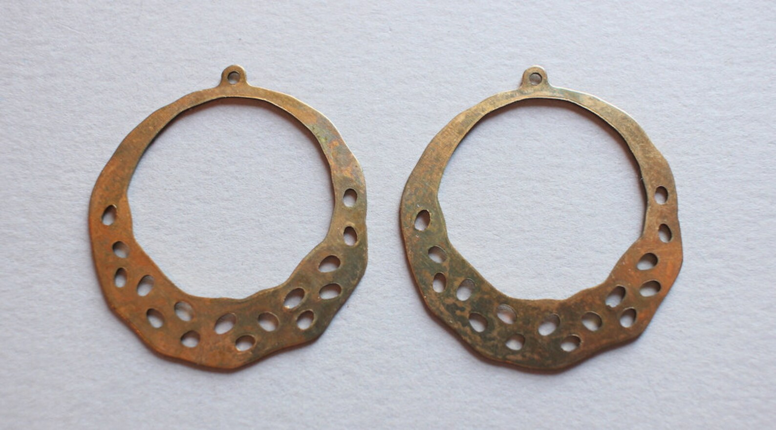 Oxidized Brass Unusual Freeform Multi Hole Earring Findings - Etsy