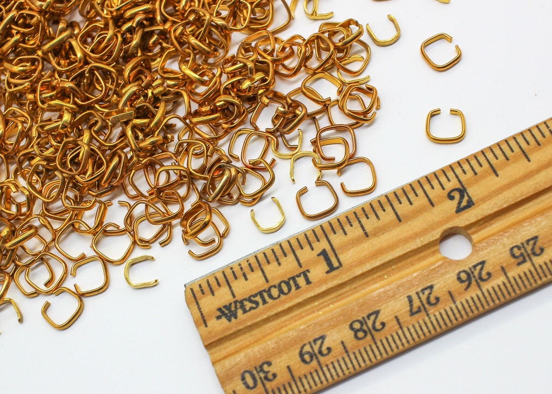 100 Vintage Oxidized Brass Square Jump Rings 7mm Open End - Etsy
