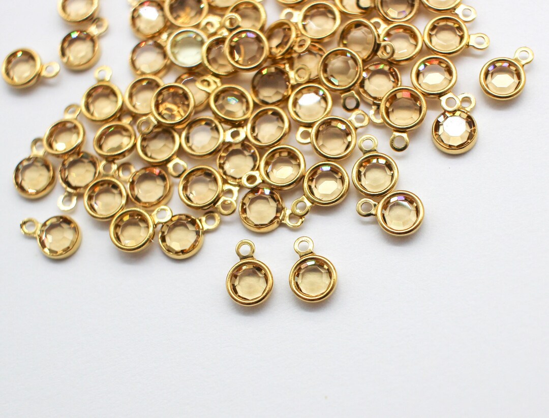 4mm Light Colorado Topaz Gold Plated Channel Set Crystals - Etsy