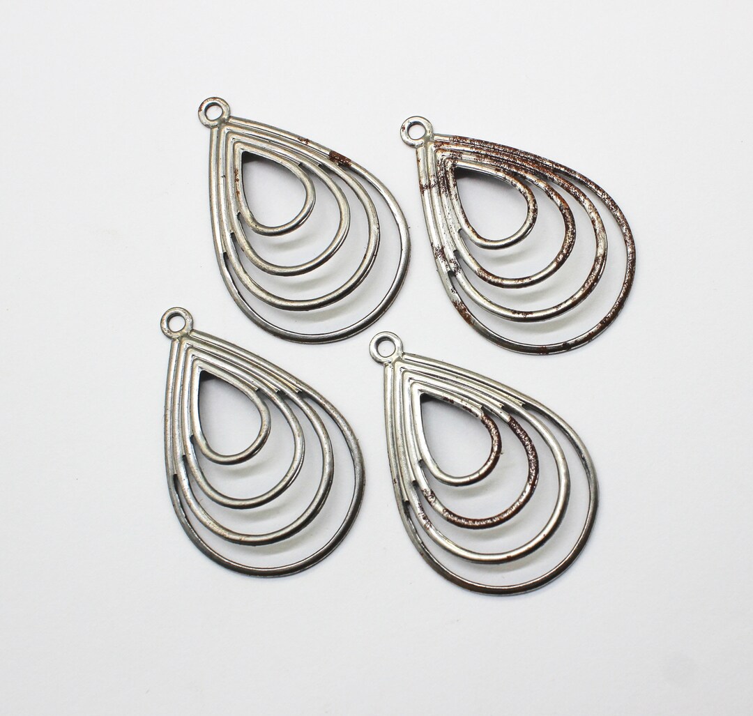 Vintage Rusty Steel Art Deco Earring Findings - Etsy