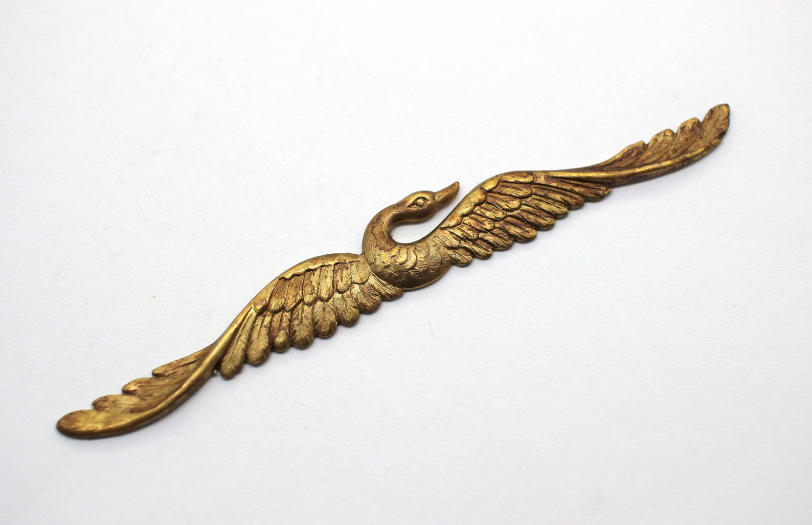 Oxidized Brass Long Swan Stamping - Etsy