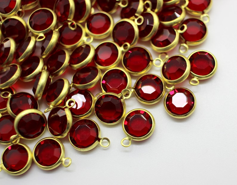 Vintage Siam Red 9mm Channel Set Swarovski 6 - Etsy