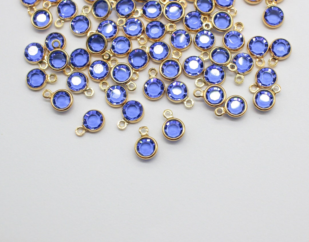 4mm Sapphire Gold Plated Channel Set Crystals - Etsy