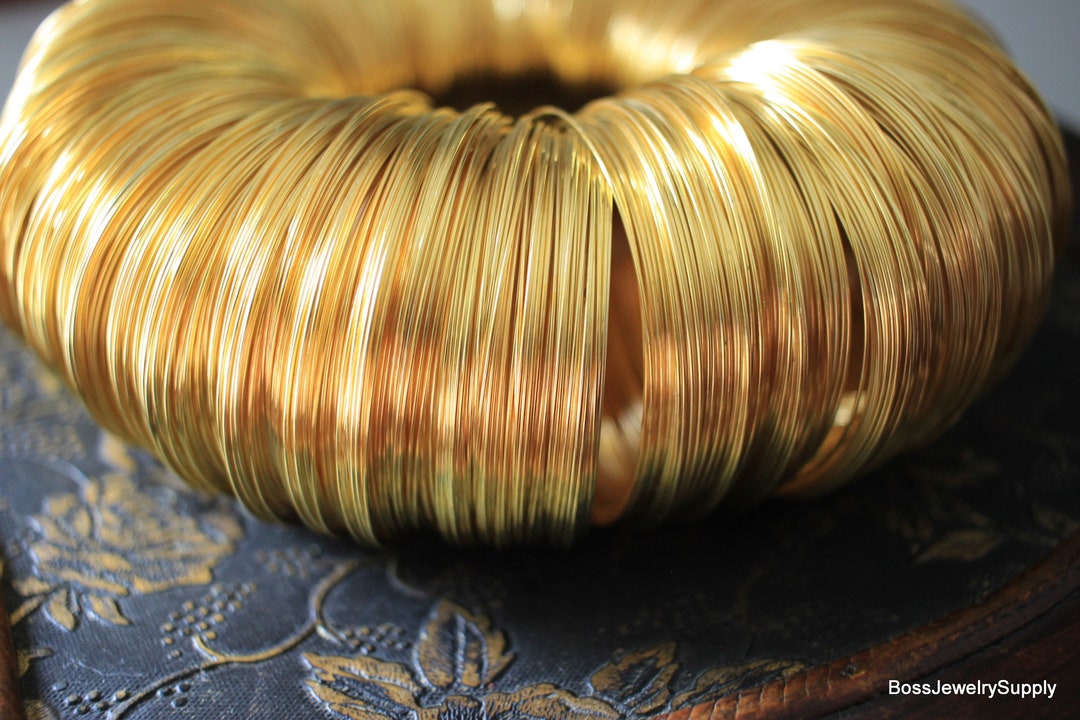 23 Gauge Gold Plated Memory Wire 55mm 25 Loops - Etsy
