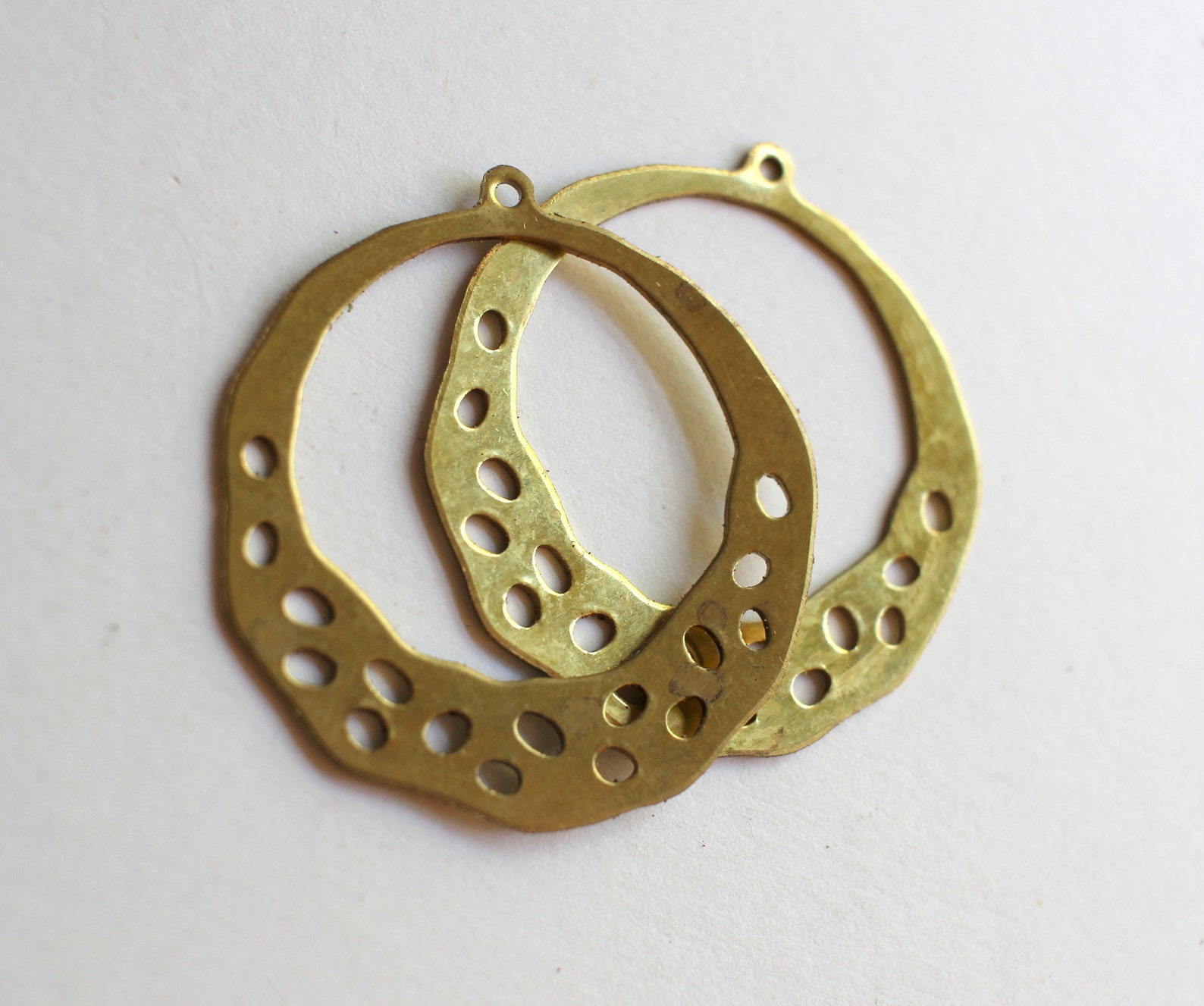Oxidized Brass Unusual Freeform Multi Hole Earring Findings - Etsy