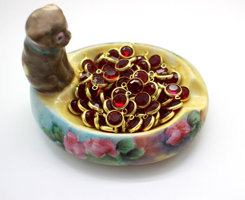 Vintage Siam Red 9mm Channel Set Swarovski 6 - Etsy