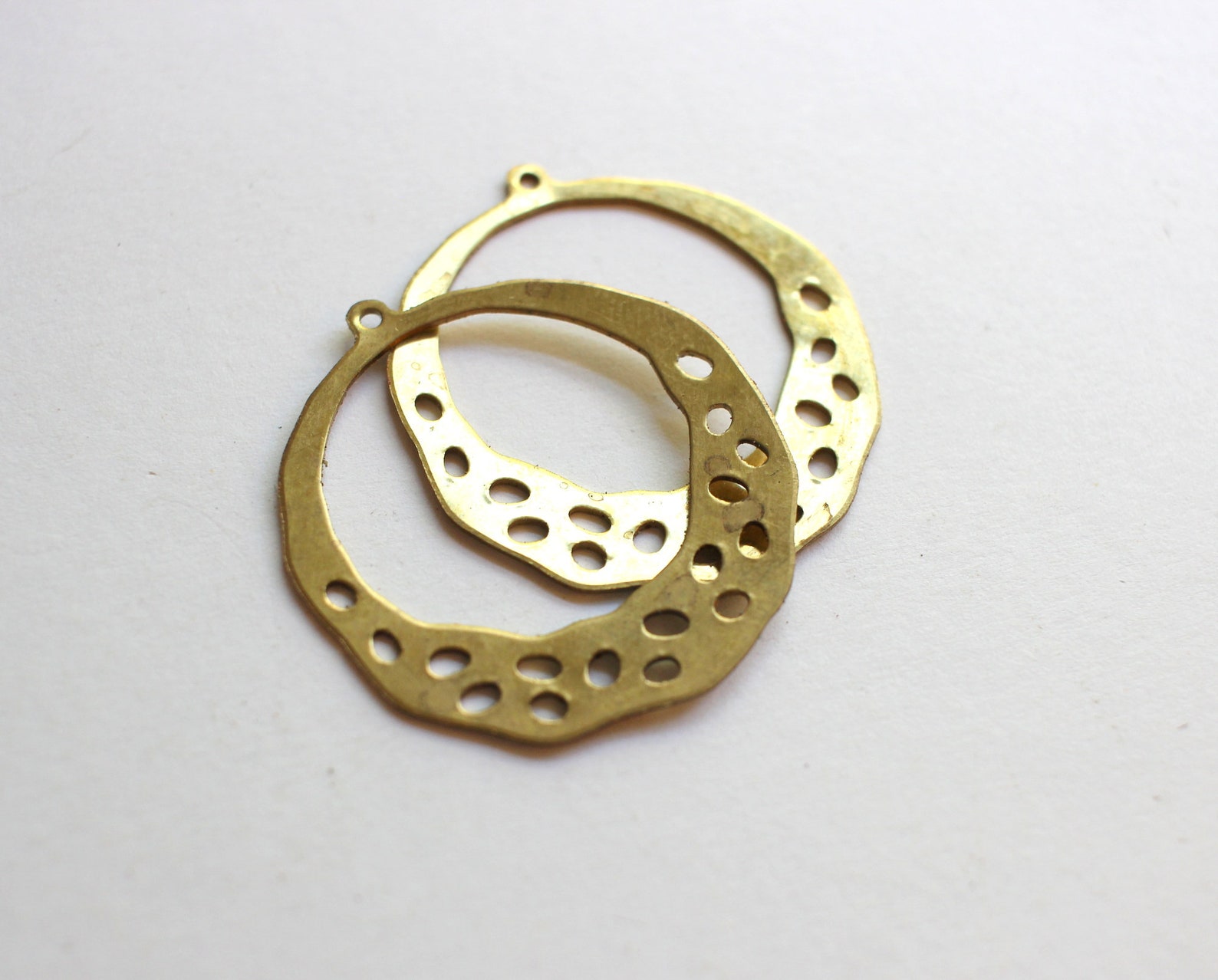 Oxidized Brass Unusual Freeform Multi Hole Earring Findings - Etsy