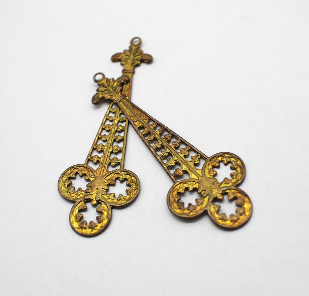 Oxidized Brass Victorian Stamping 26x73mm - Etsy