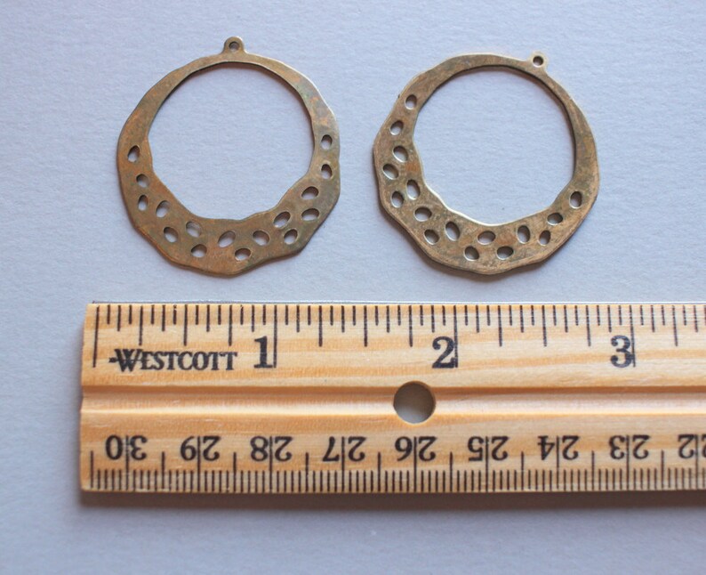 Oxidized Brass Unusual Freeform Multi Hole Earring Findings - Etsy