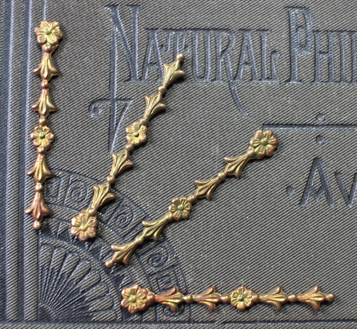 Oxidized Brass Tiny Flower Trim Stamping Findings - Etsy