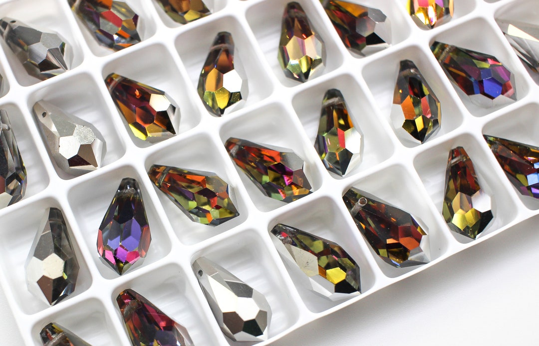 3 Preciosa Crystal Volcano Pendant Drops 9x18mm - Etsy