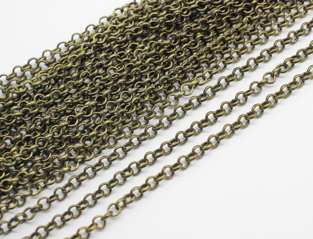 5 Feet Antique Brass Rolo Chain 4x1mm - Etsy