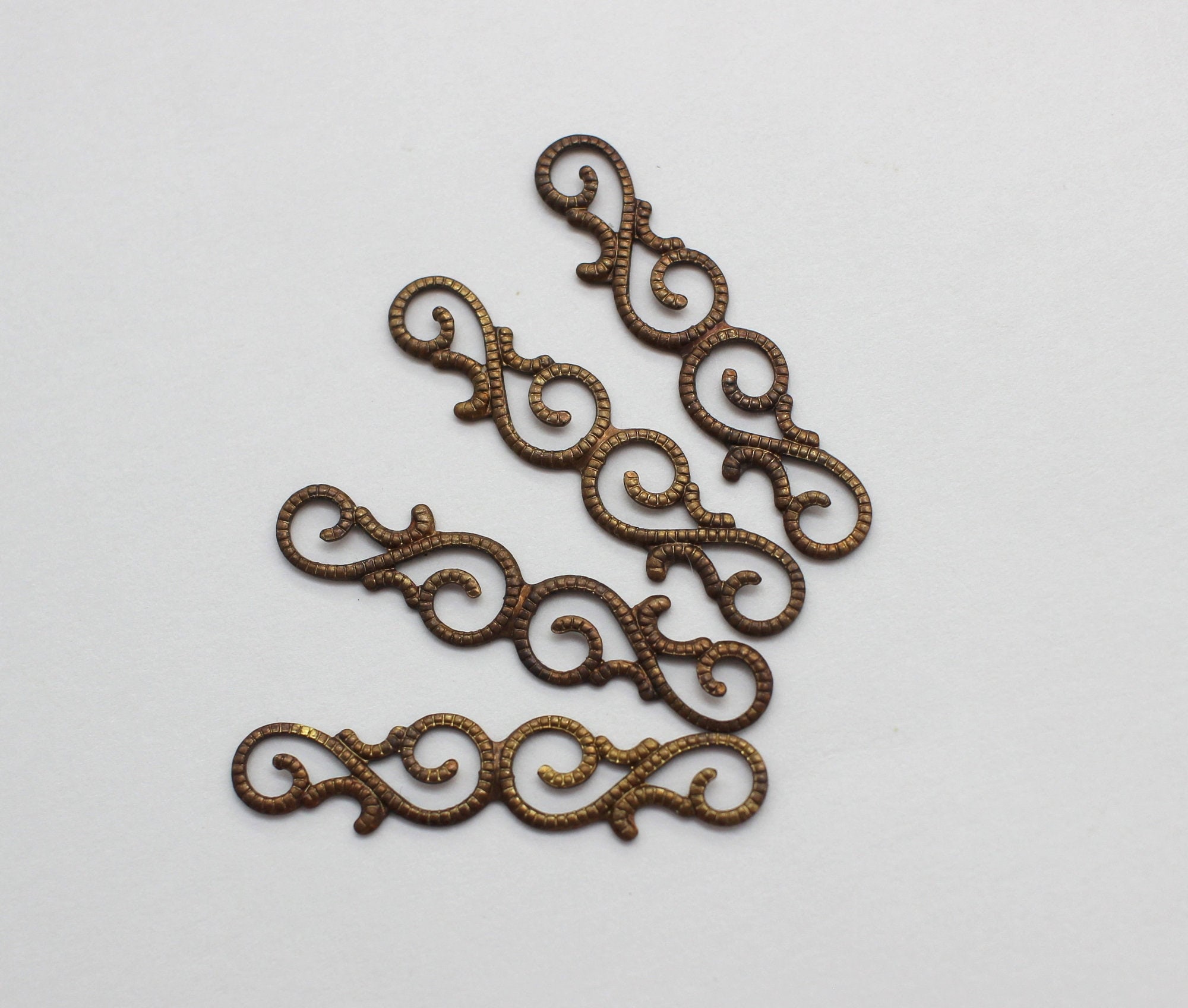 Oxidized Brass Filigree Findings Small Earring Filigrees | Etsy