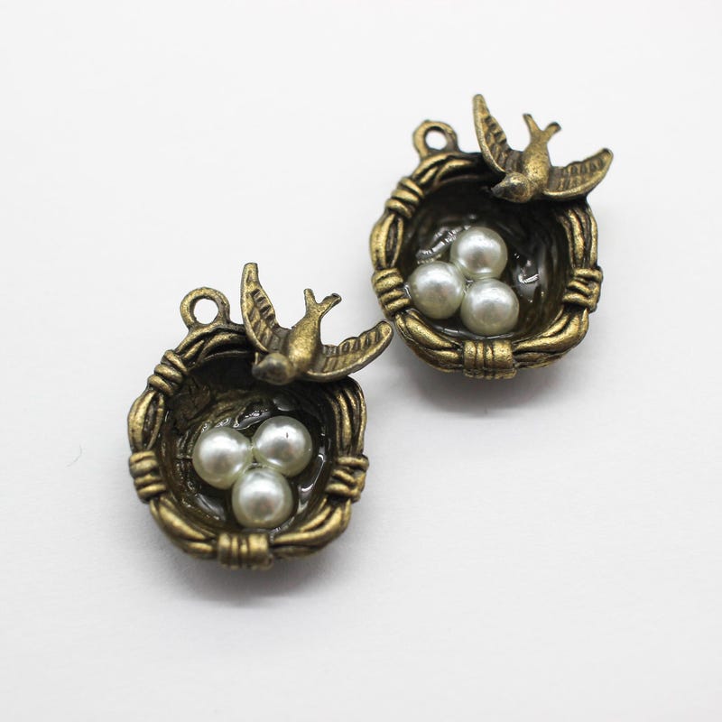 Bird Nest Charm Robin - Etsy