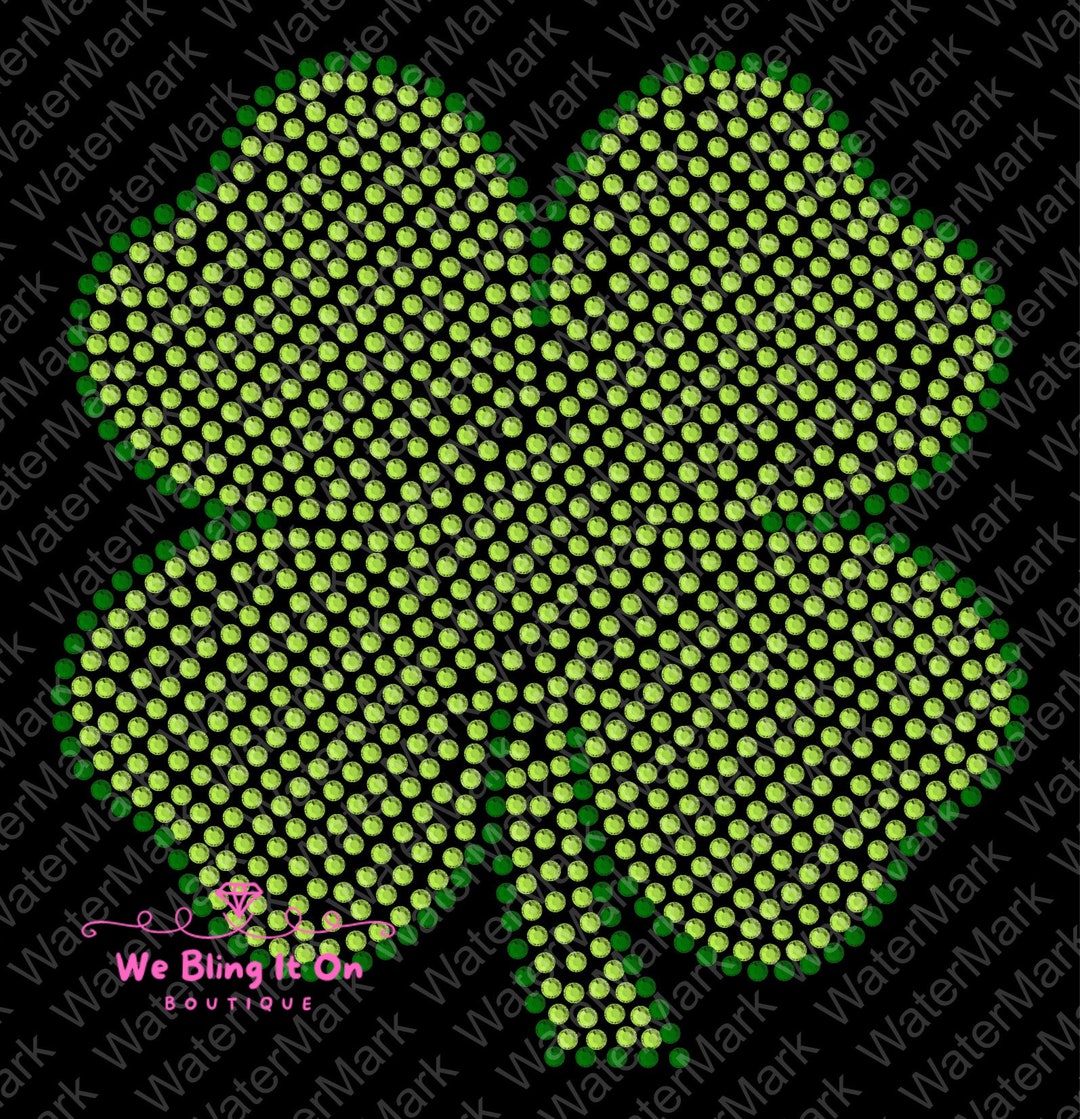St. Patrick's Day Rhinestone Transfer, Shamrock Rhinestone Transfer, St ...