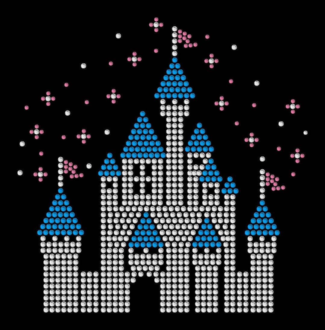 7 Inch Disney Castle Rhinestone Transfer, Disney Castle Rhinestone ...