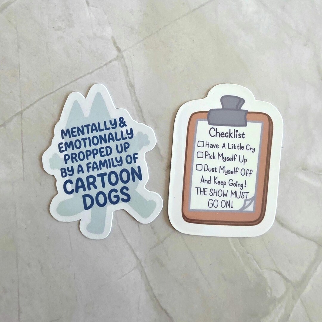 Blue Dog Inspired Chilli Sticker, Cute Cartoon Vinyl Decal, Waterproof ...
