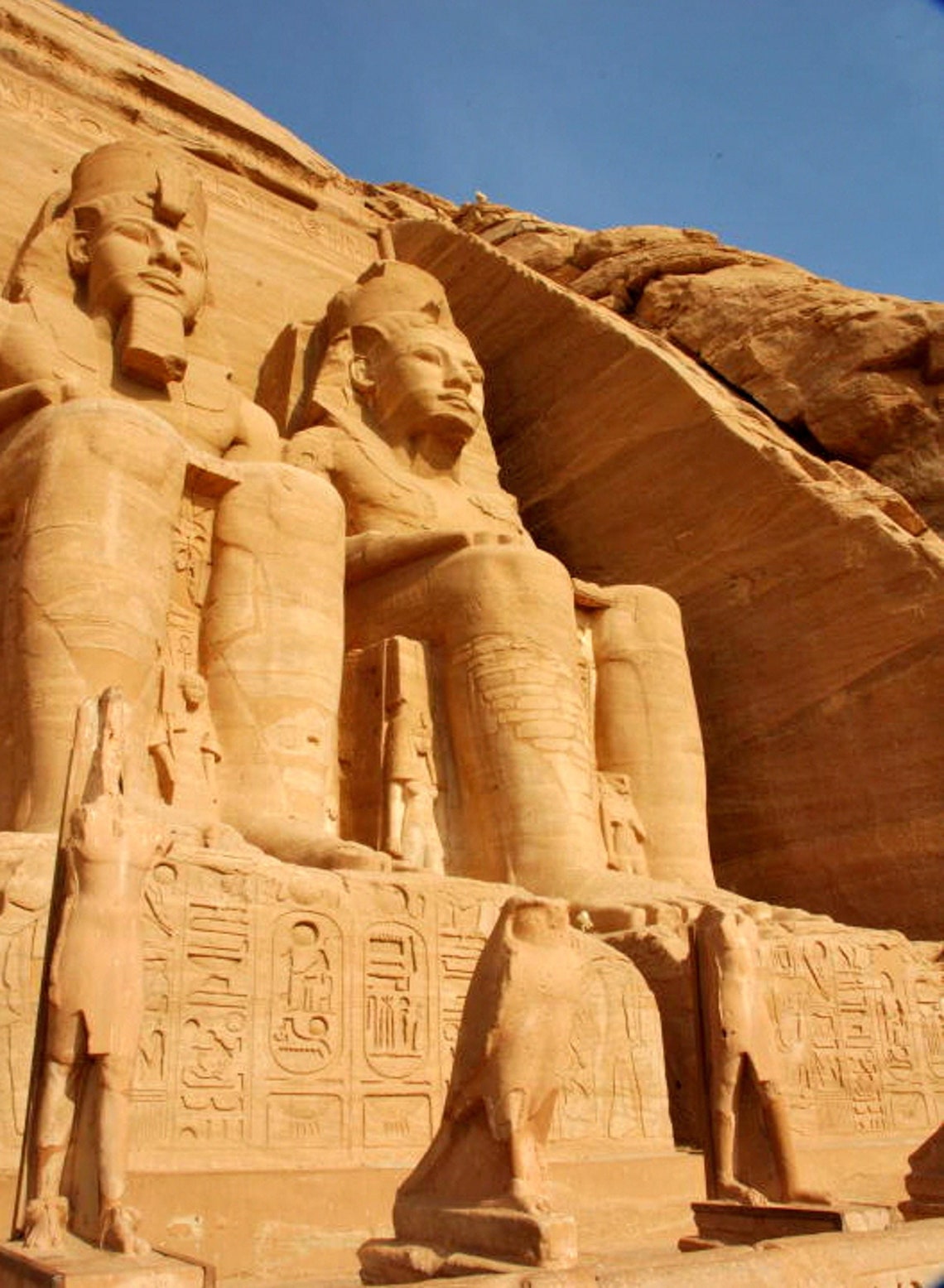 Egypt - Abu Simbel - Sitting Pharaohs Side Facade - Cairo Egypt ...