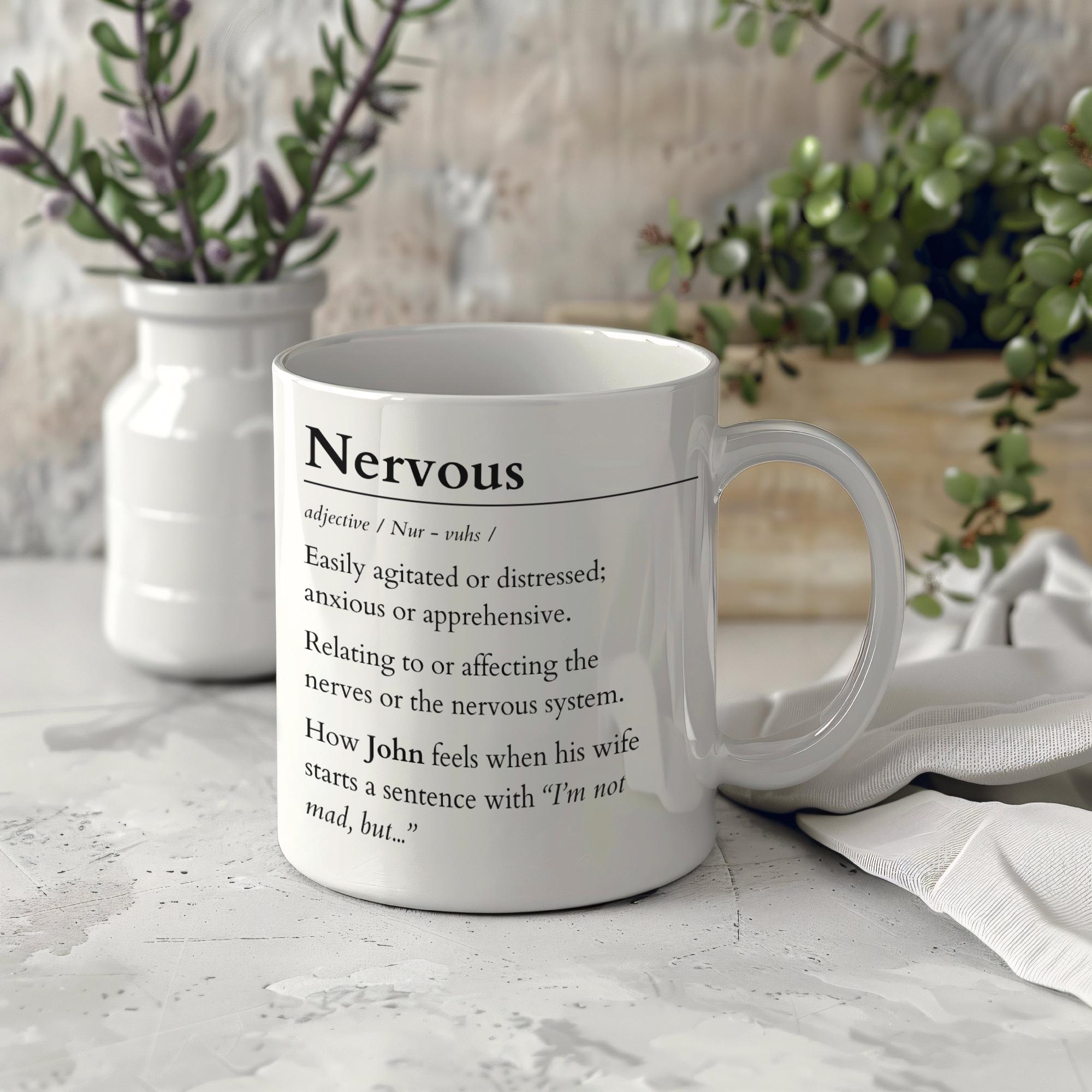 Nervous Personalised Character Definition Mug, Trait Definition Mug ...