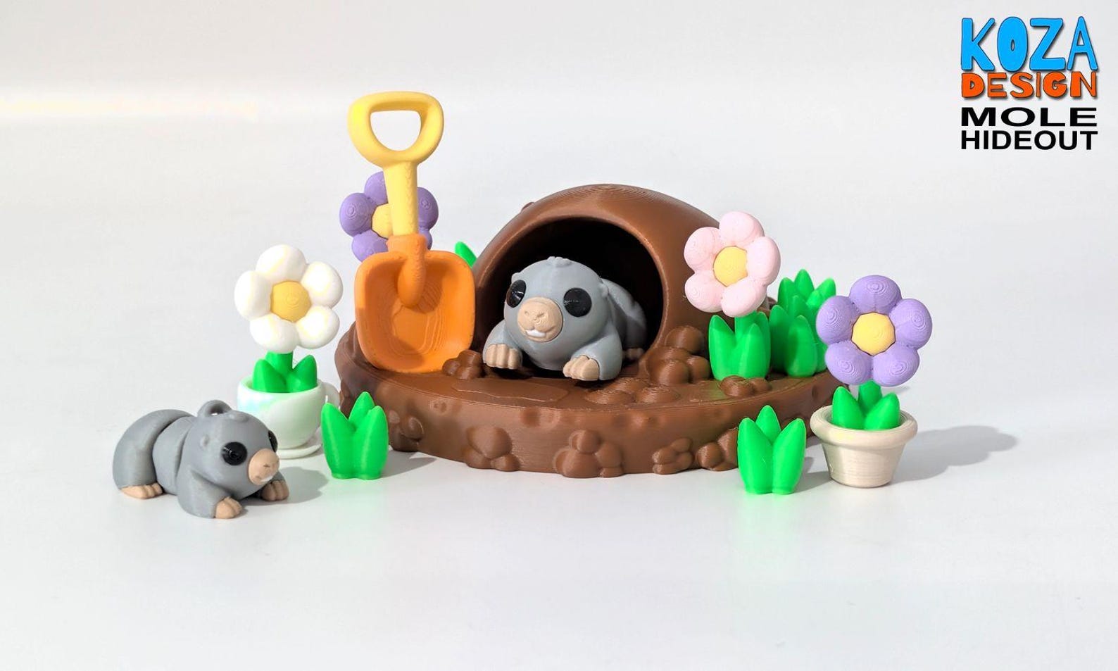 3D Printed Mole Play Set: Woodland Animal Toy With Shovel - Etsy