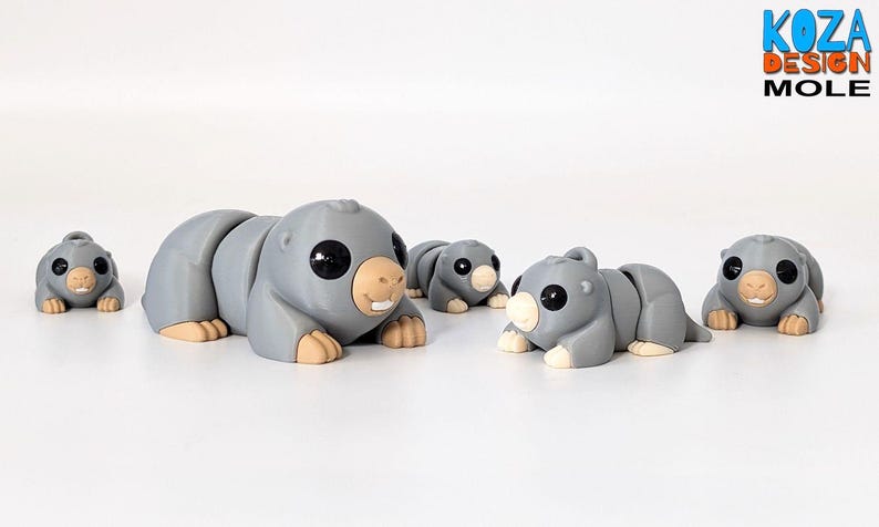 3D Printed Mole Play Set: Woodland Animal Toy With Shovel - Etsy
