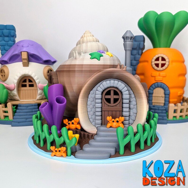 Sea Shell Playhouse With Crabs: Ocean Toy Shack & Candy Container - Etsy