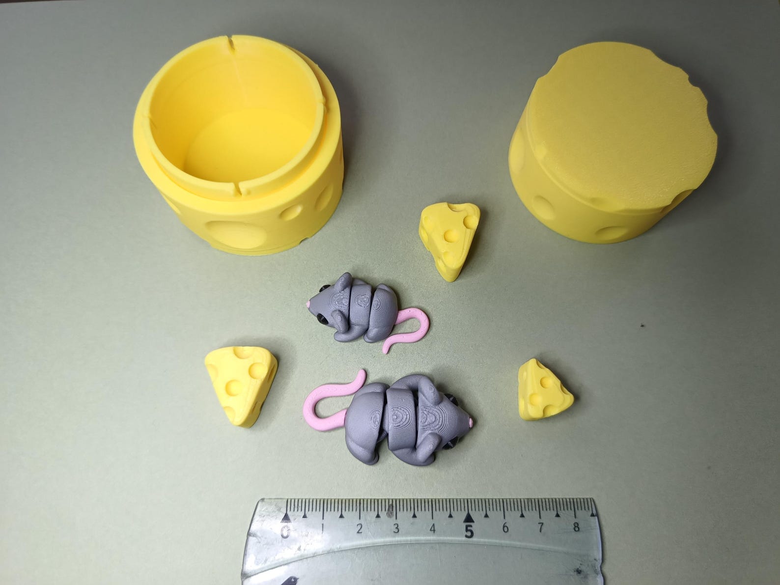 3D Printed Cheese Box Playset With Mice: Miniature Farmhouse Decor - Etsy