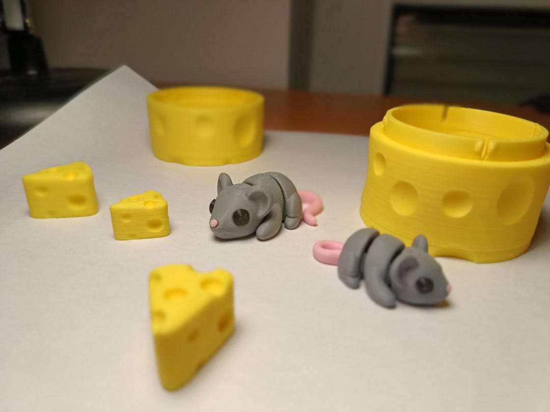 3d-printed Cheese Box With Adorable Mice – Unique Playset and Gift Idea ...