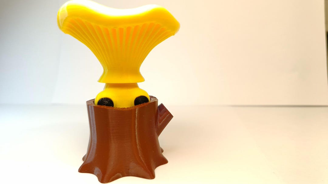 Poseable Honey Fungus Toy: 3D Printed Mushroom Baby in Stump - Etsy