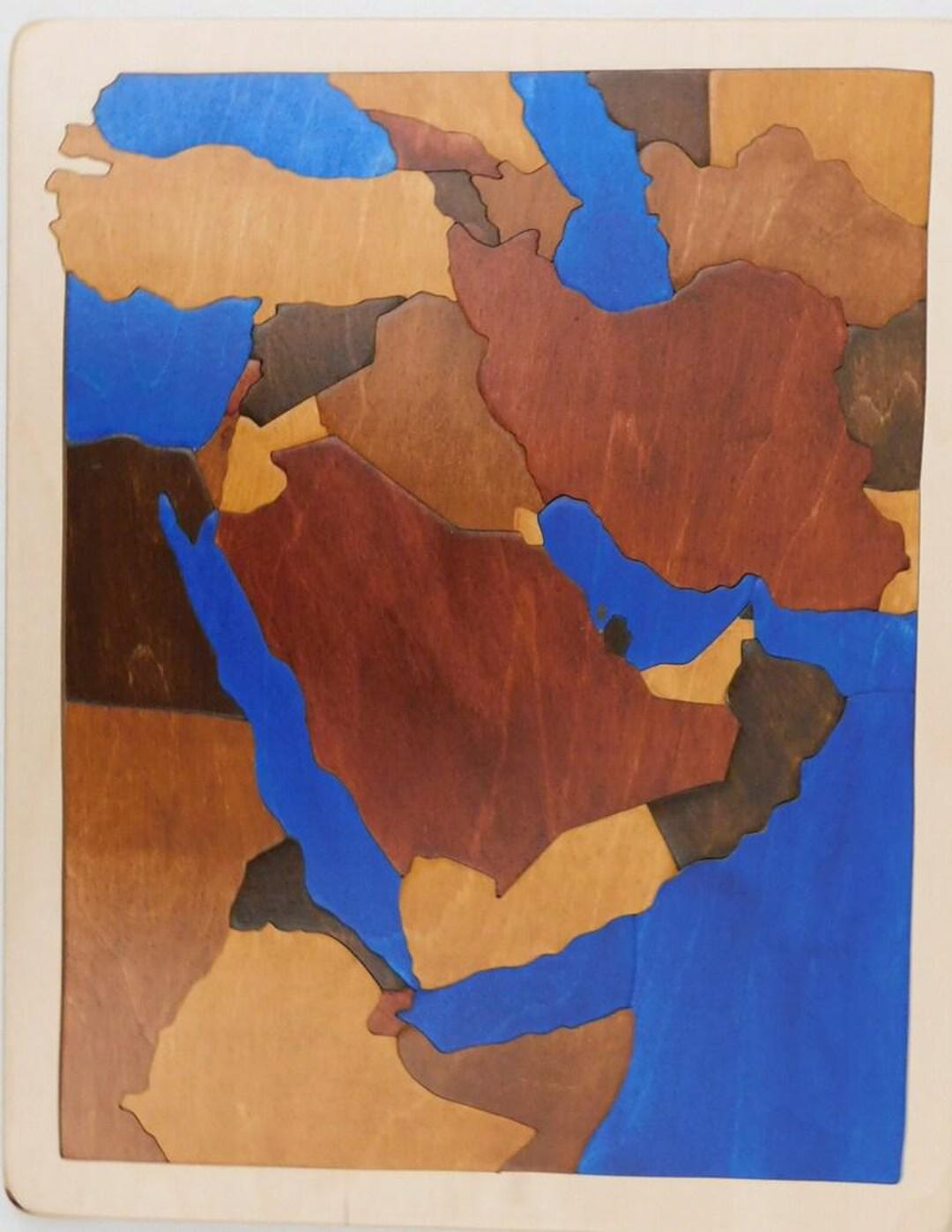 Wood Map of Middle East and Neighbors - Etsy