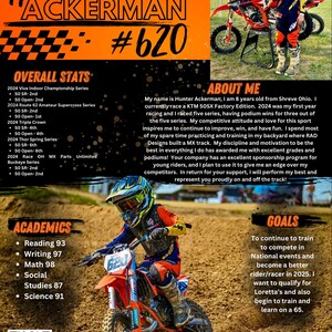 Motocross Resume. Sports Resume - Etsy