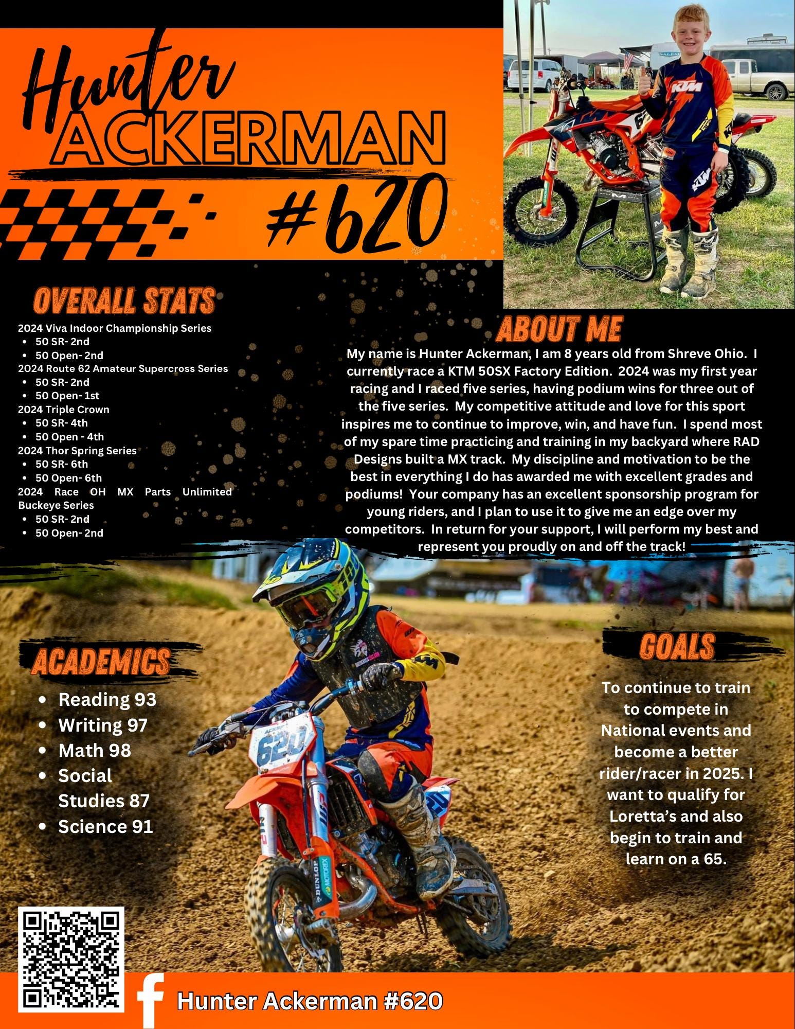 Motocross Resume. Sports Resume - Etsy