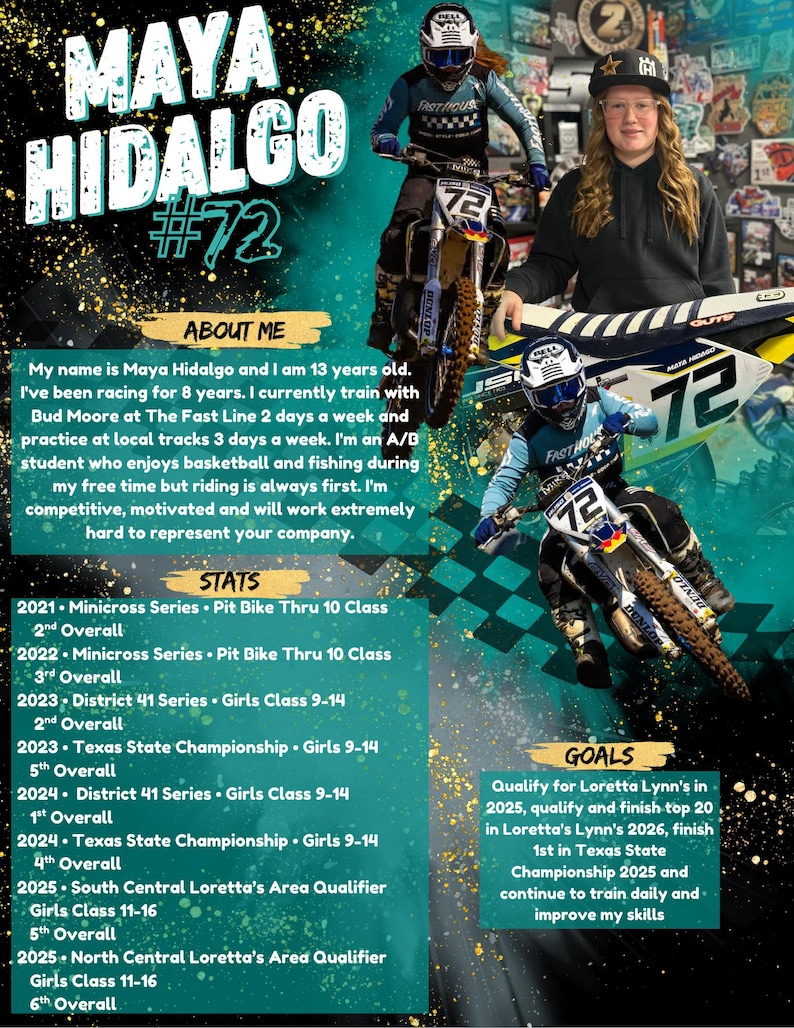 Motocross Resume. All Sports Resume - Etsy