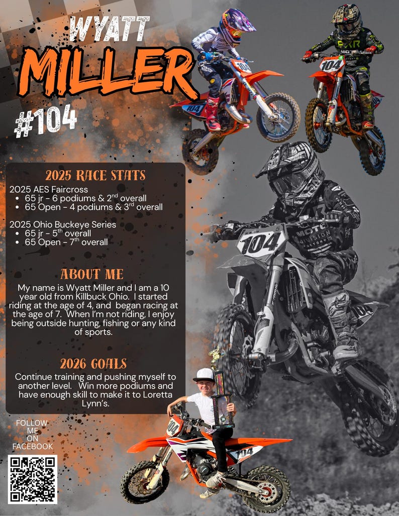 Motocross Resume. All Sports Resume - Etsy