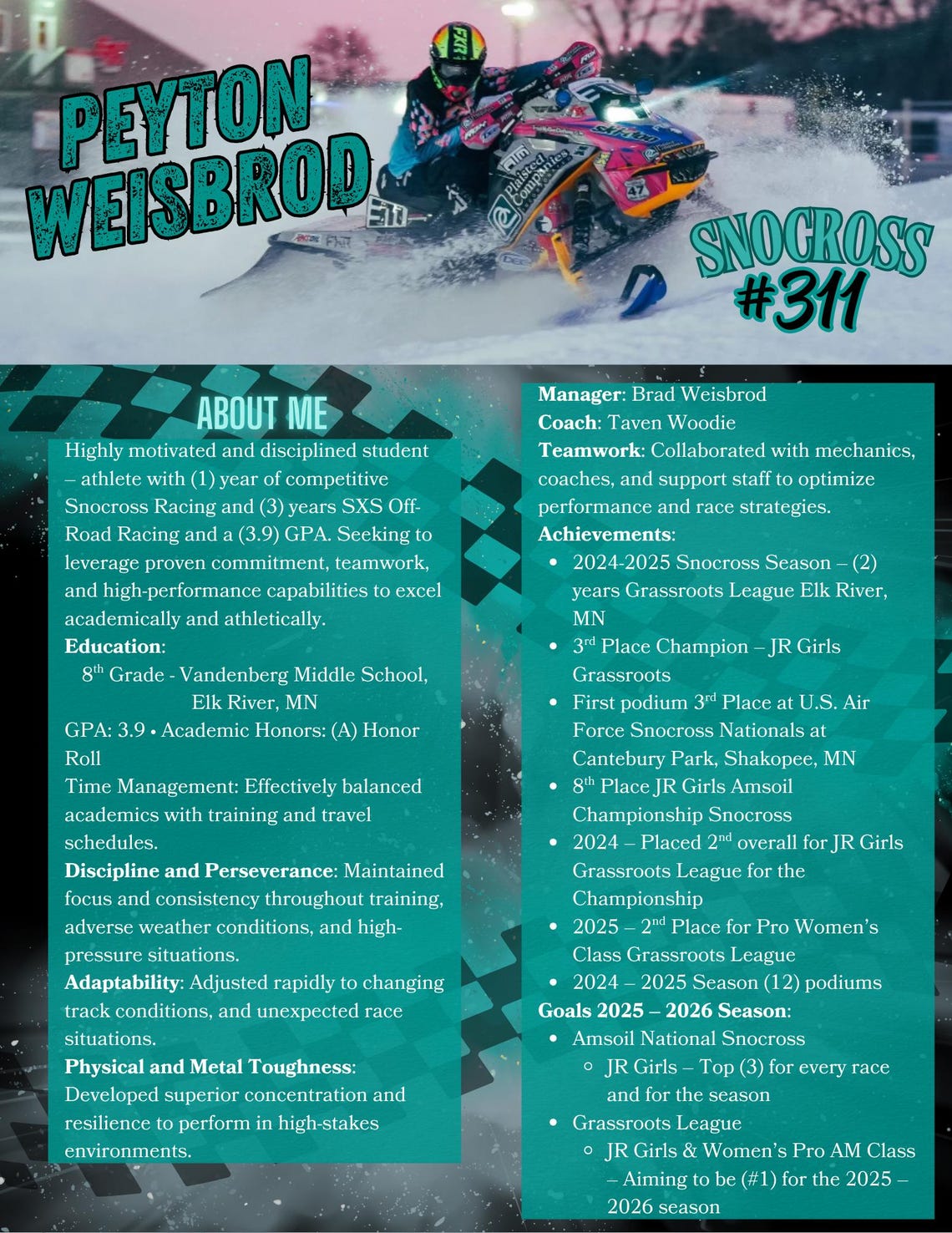 Motocross Resume. All Sports Resume - Etsy