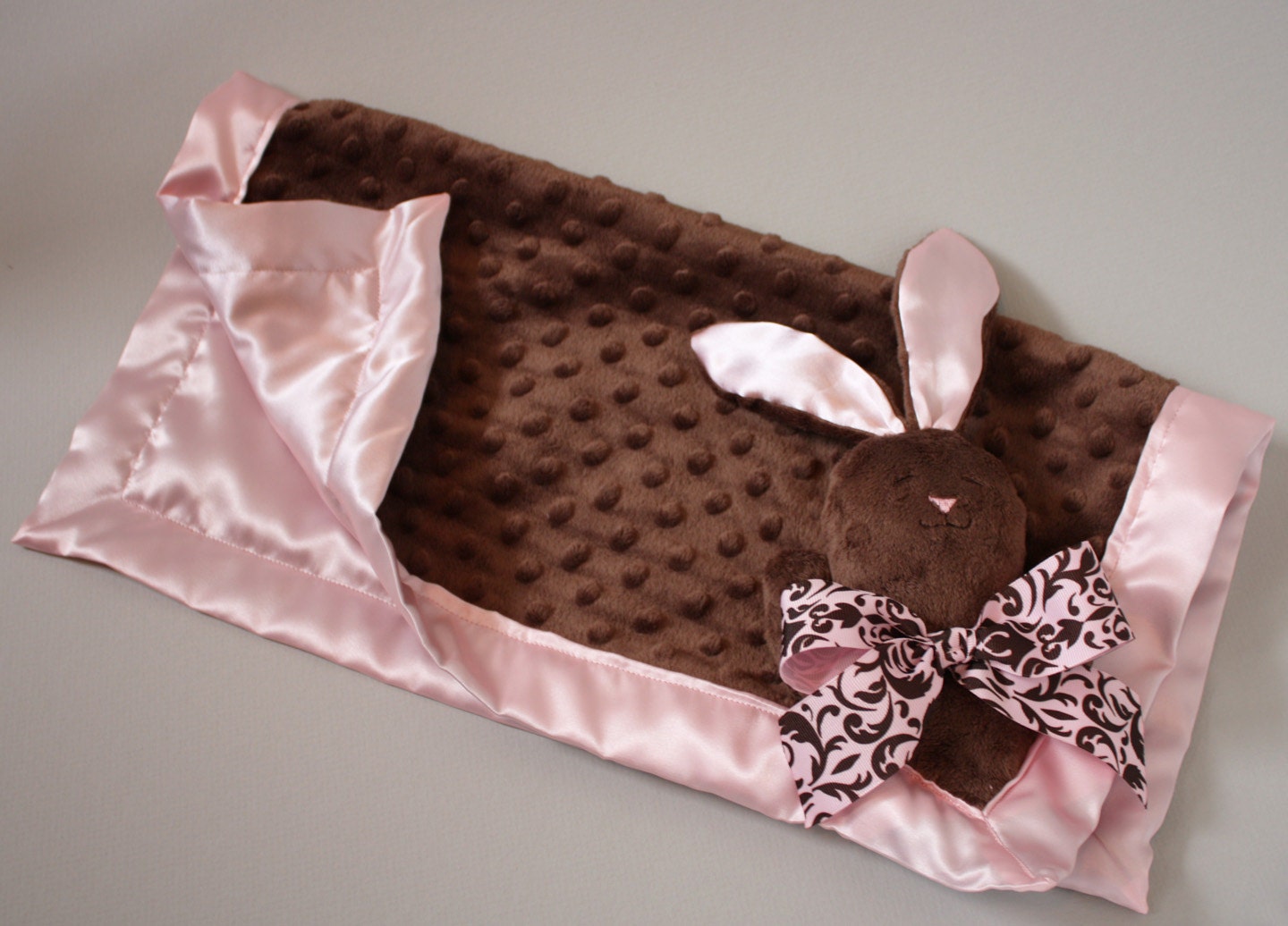 Brown Minky Bunny Rabbit Security Blanket Lovey Blanket - Etsy