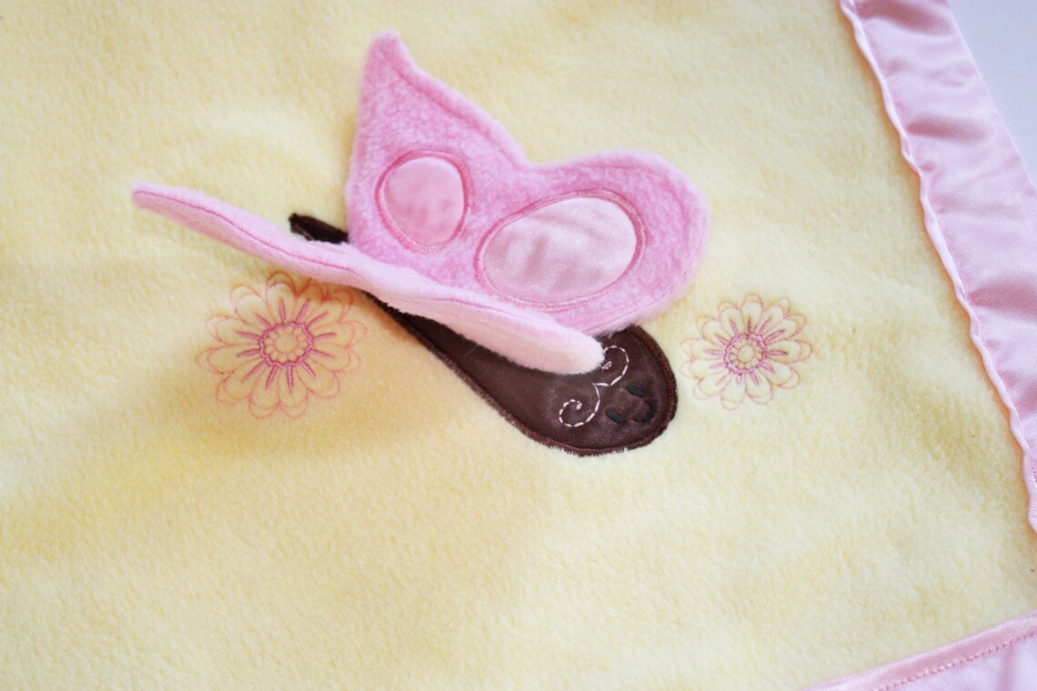 Pink Butterfly Security Blanket Lovey Blanket Baby Blanket - Etsy