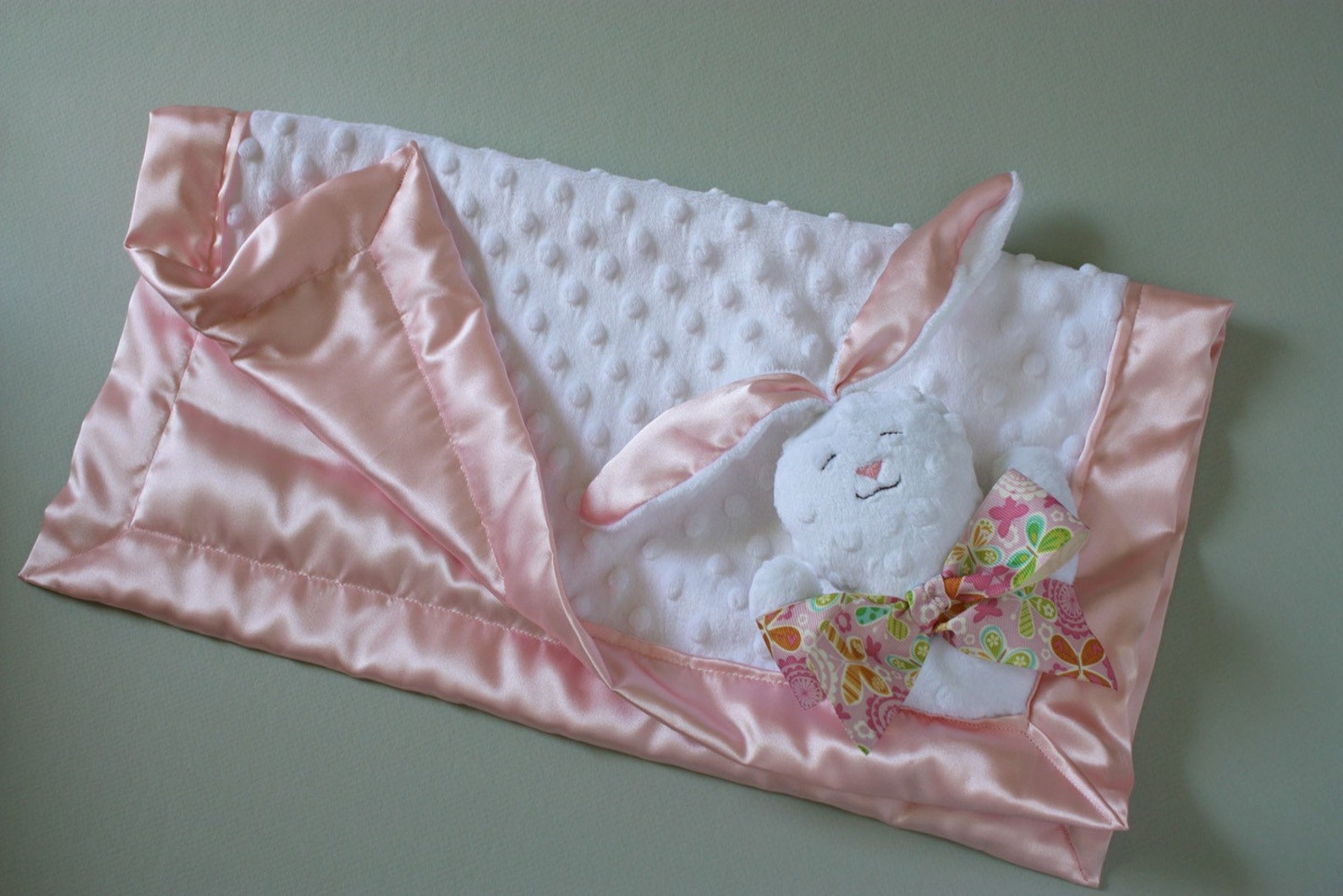 White Minky Bunny Rabbit Security Blanket Lovey Blanket - Etsy