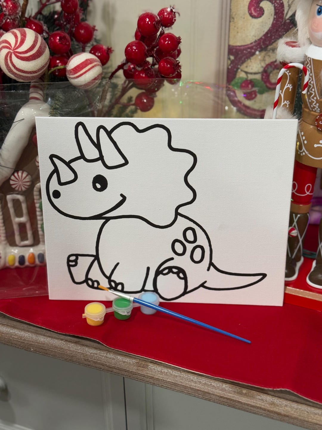 Kids Paintable Dinosaur 8x10 Canvas, Perfect Gift From Your Elf ...