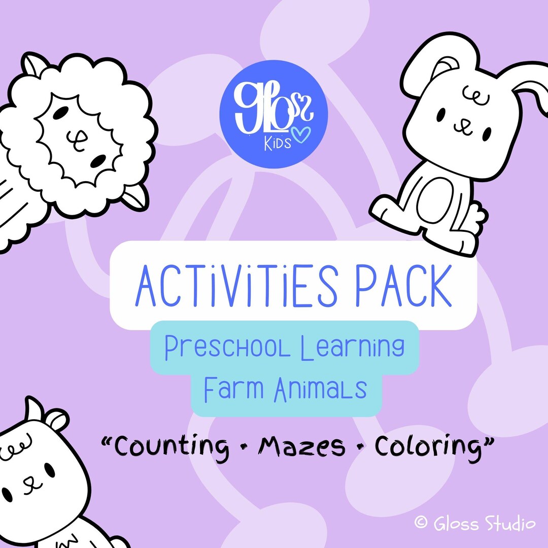 Farm Animals Activities Pack for Kids | Printable Preschool Worksheets ...