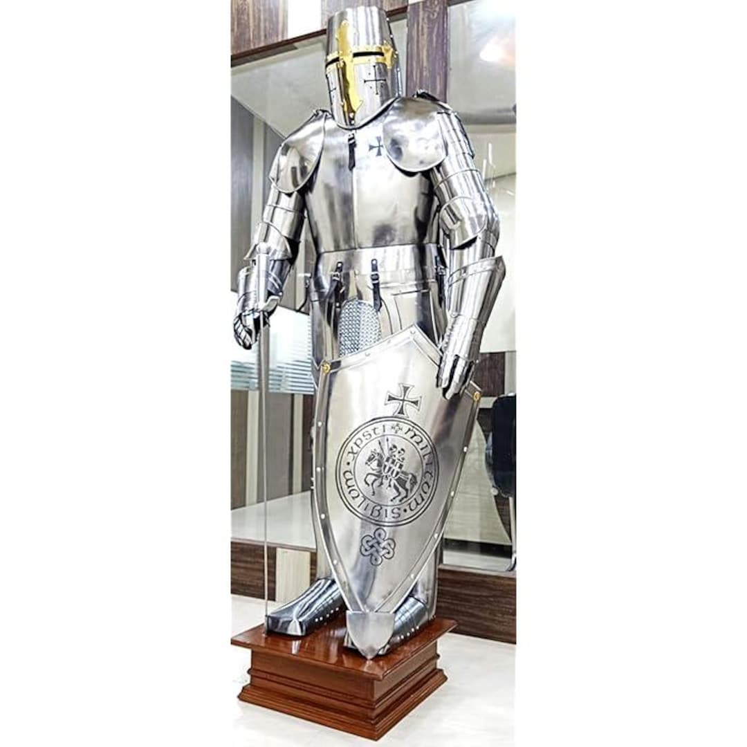 Full-size 6ft Knights Templar Suit of Armour | Medieval Roman Armor ...