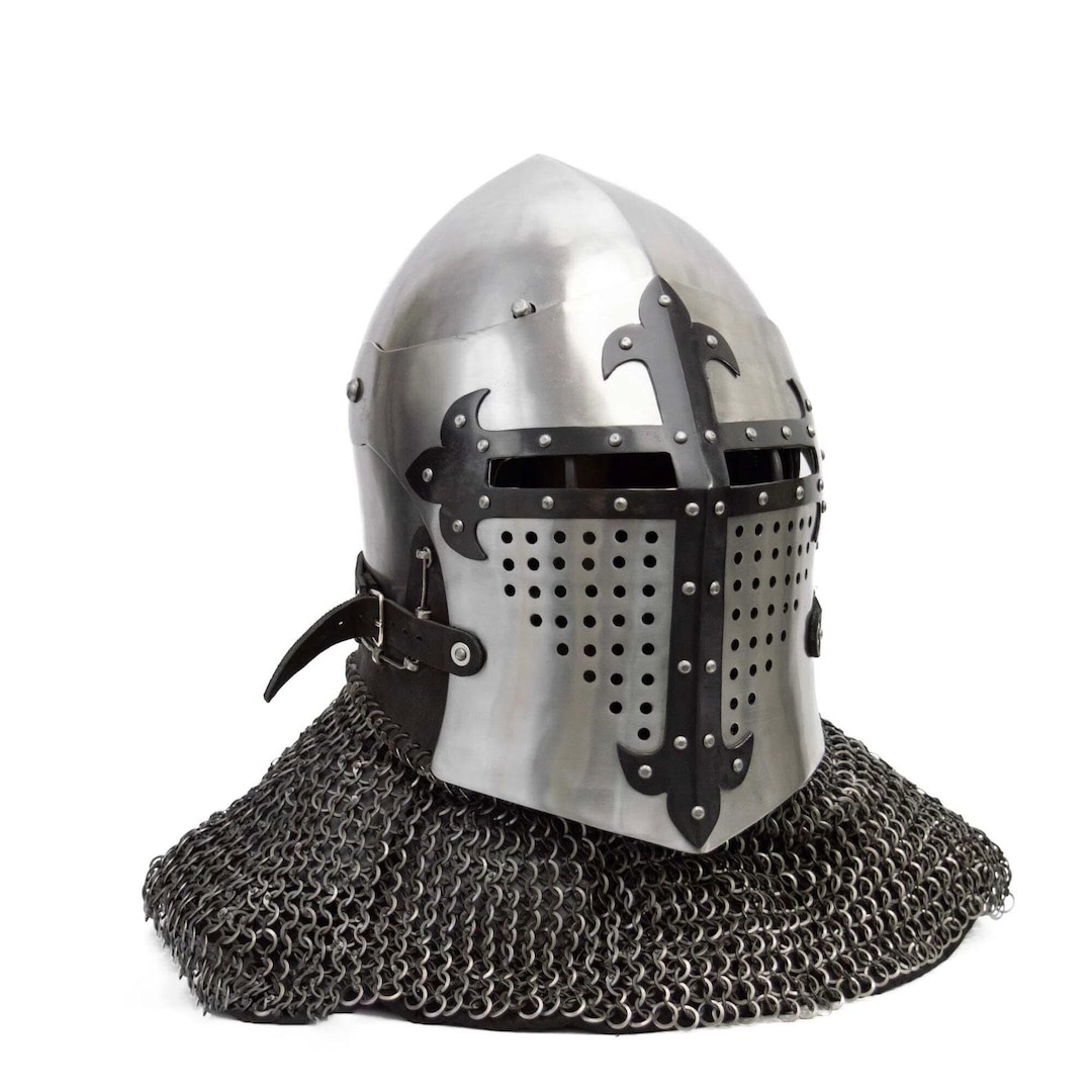ROA "guardian" Helmet – Blackened Cross Combat Bascinet / Armored ...