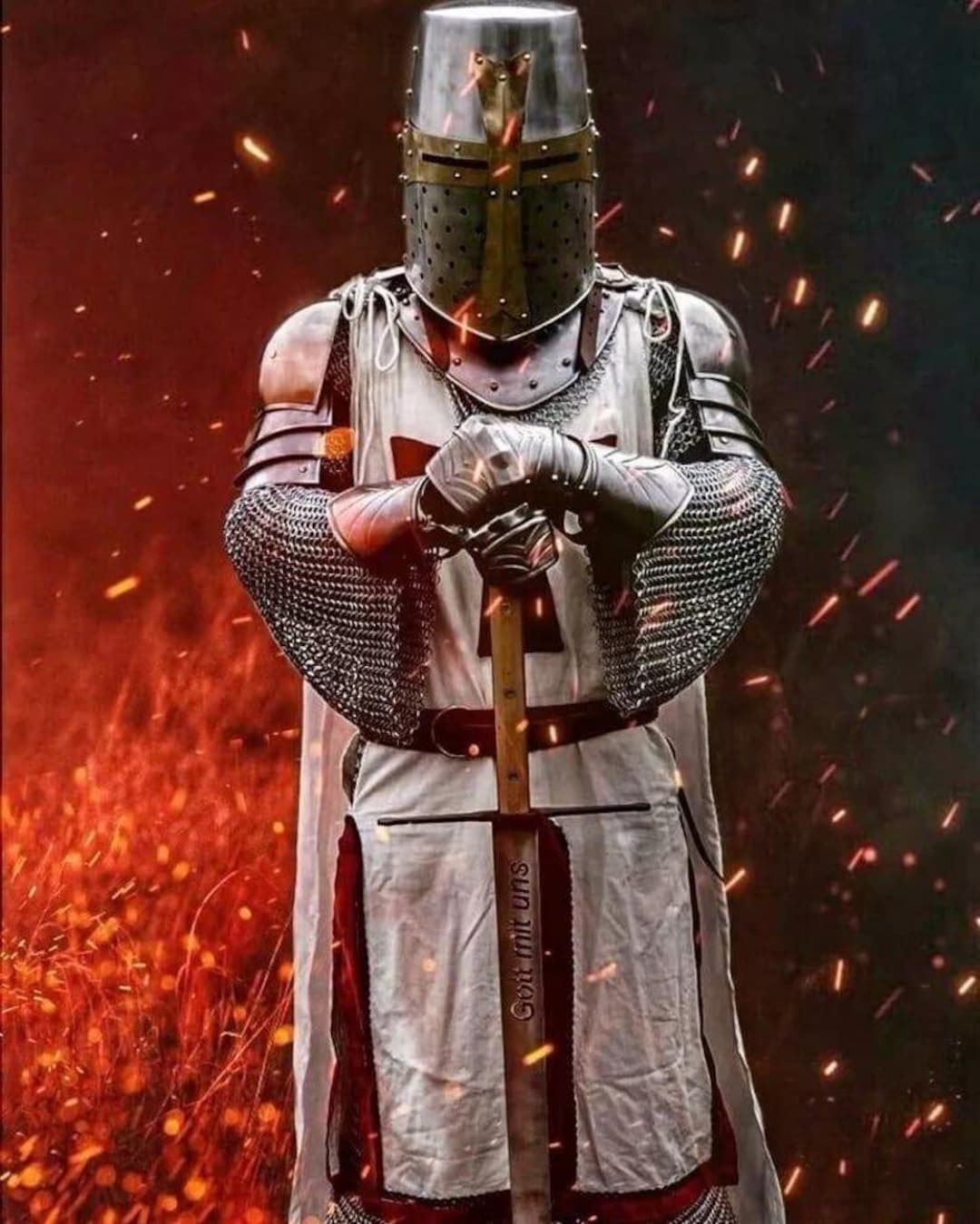 Medieval Knight Templar Armor Set - Full Body Costume for Historical ...