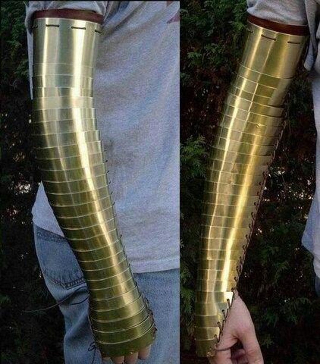 Brass Articulated Arm Armor Vambrace & Rerebrace Set Medieval LARP ...