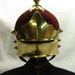Medieval Parade Helmet – Ornate Brass Crown-style Helmet With Red ...