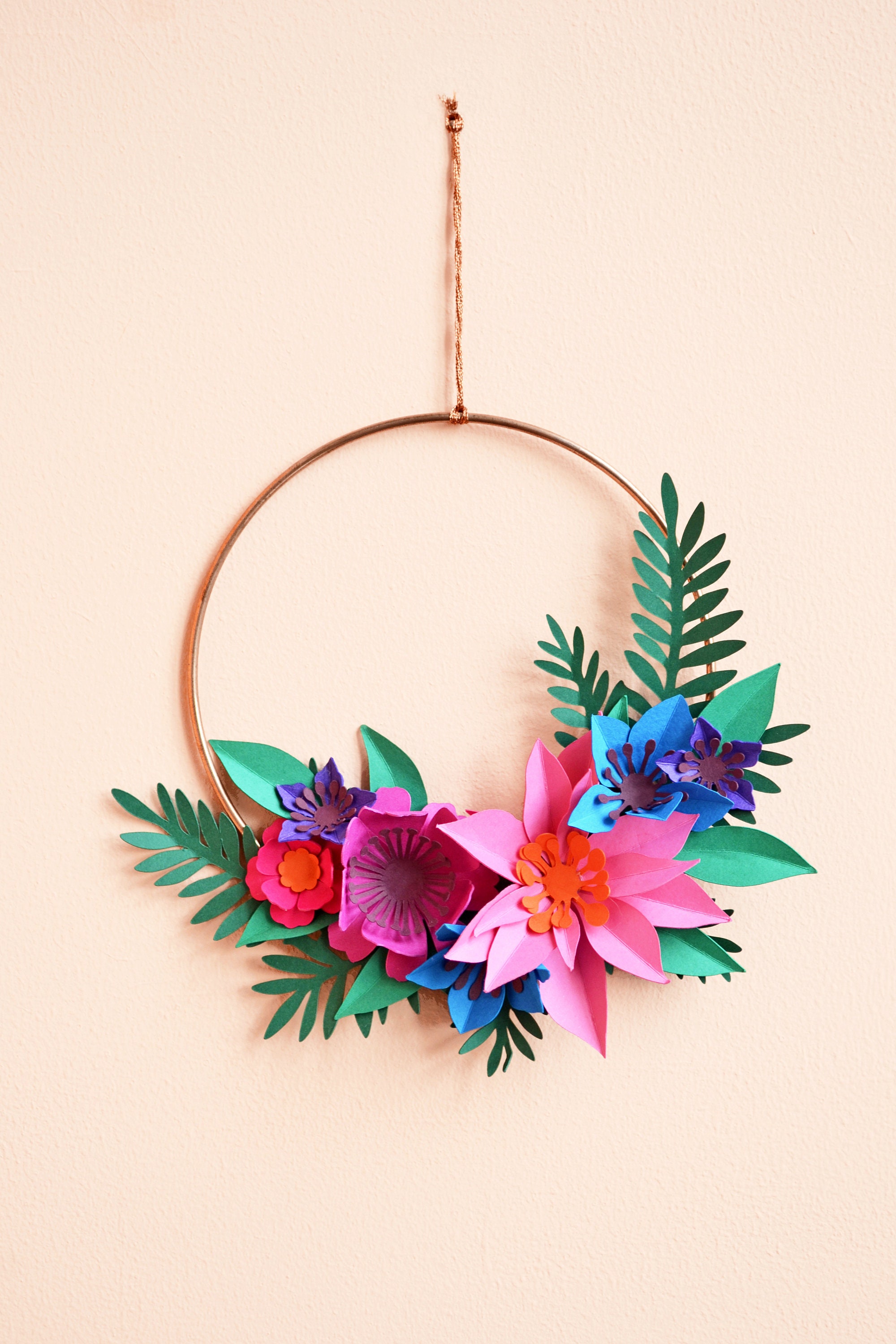 Paper Flower Wreath SVG Download DIY Decorations | Etsy