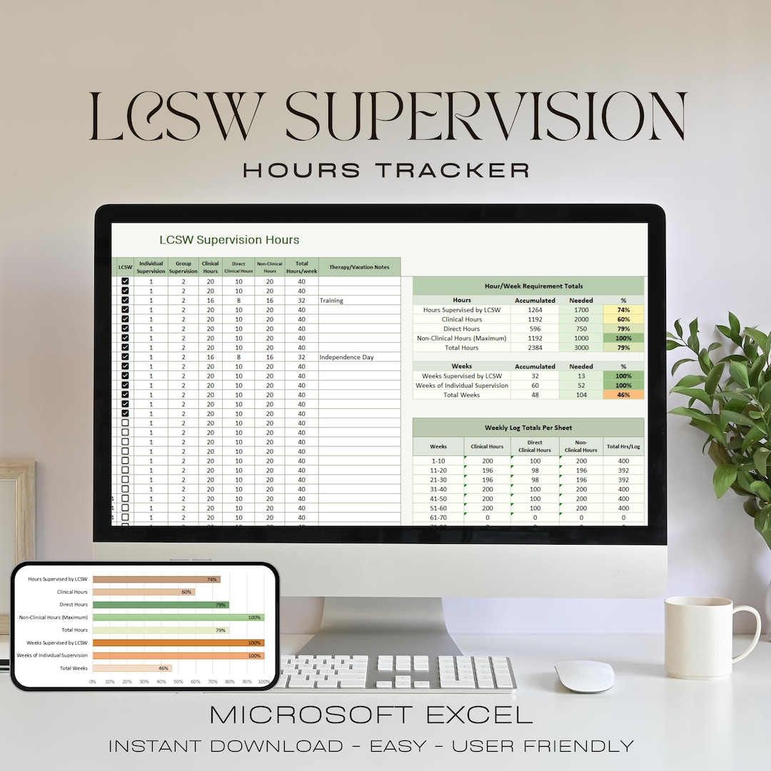 NEW!!! LCSW Supervision Hours Tracker - Etsy