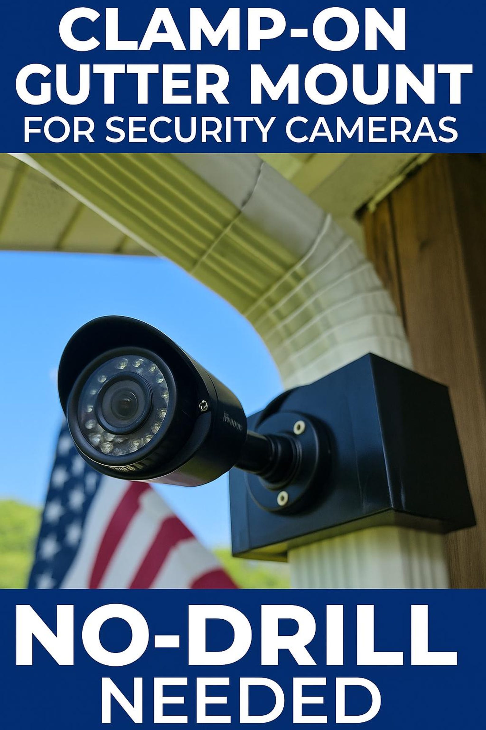 Clamp-on Gutter Mount for Security Cameras – No-drill Downspout Bracket ...